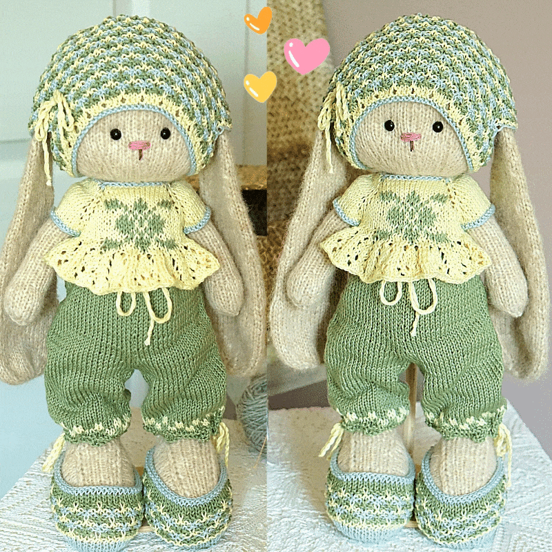 Knitting Toy Clothes Pattern - Cute Outfit #2 (Pattern+Videos)