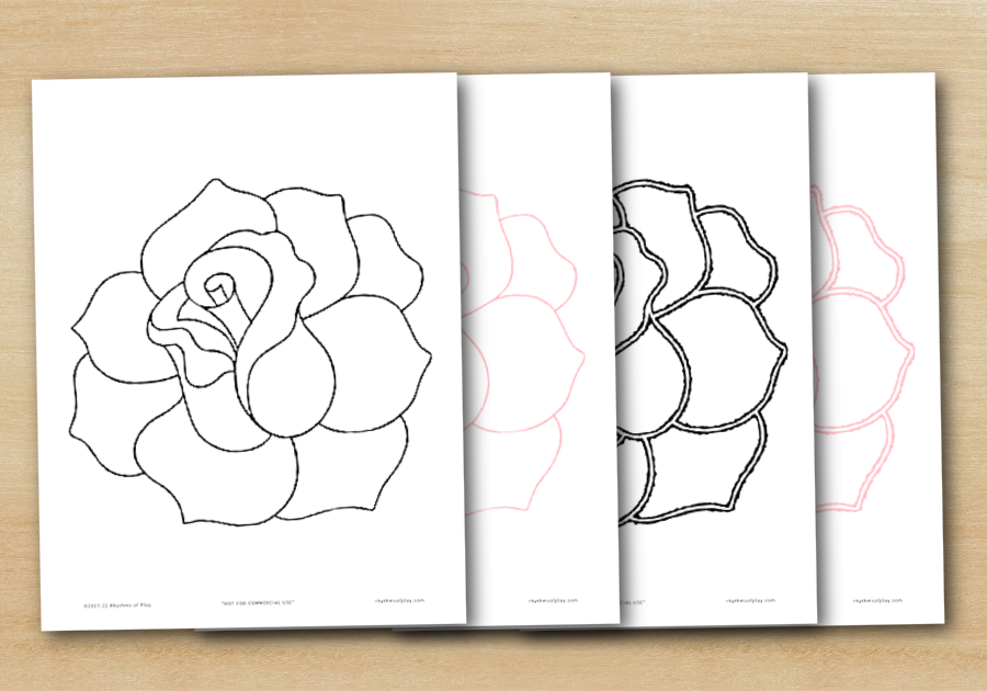 Printable Rose Outline Template