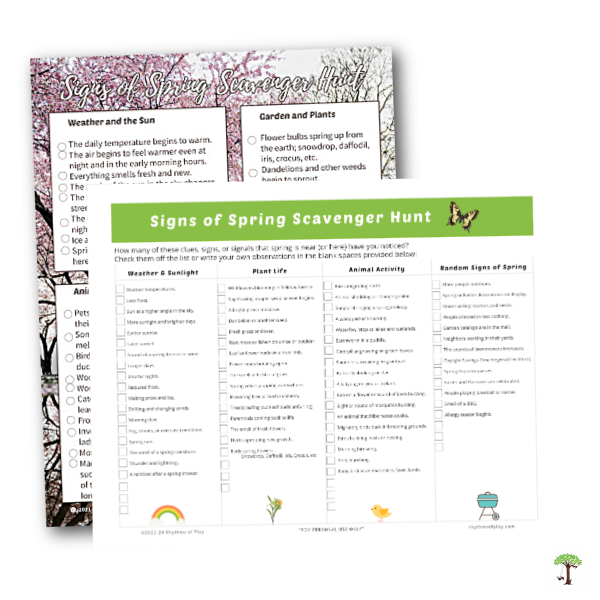 Signs of Spring Nature Scavenger Hunt