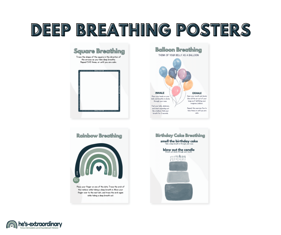 Deep Breathing Posters